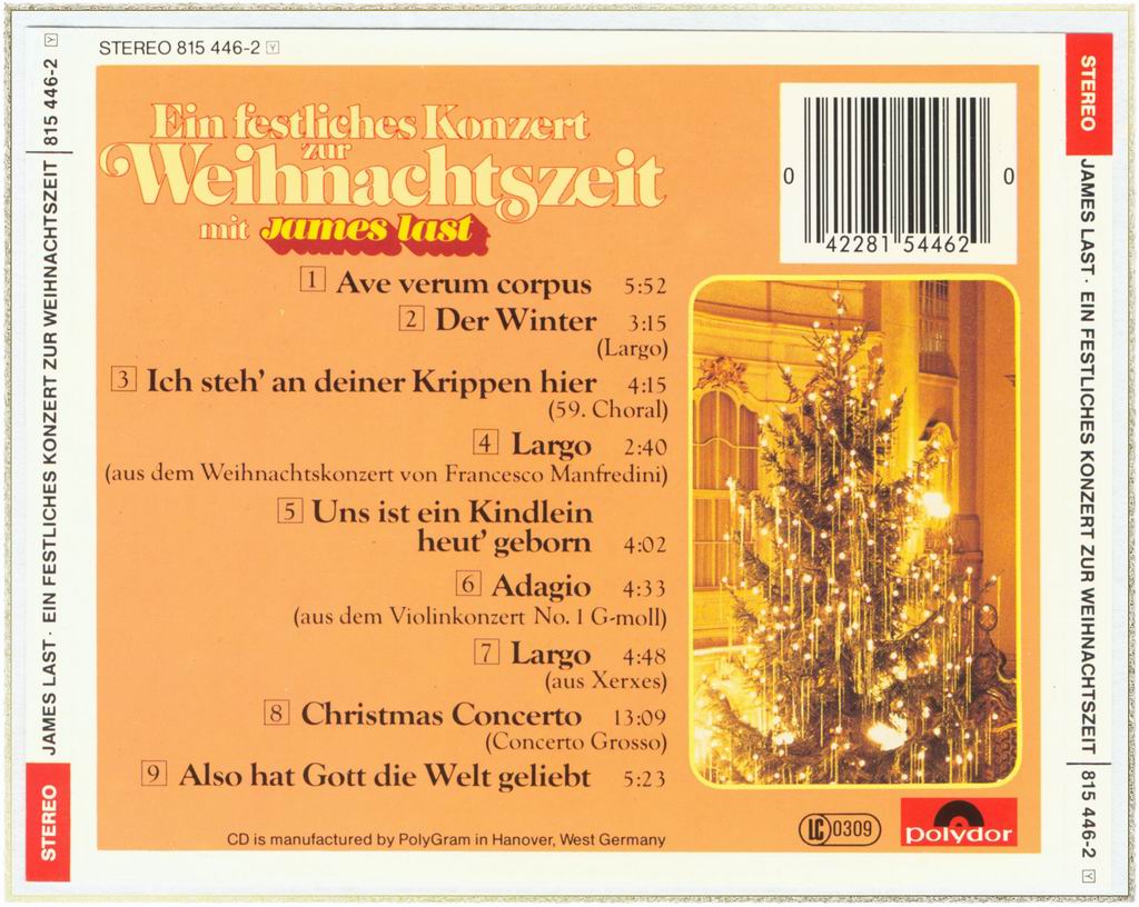 James Last Ein Festliches Konzert Zur Weihnachtszeit : Back | CD Covers ...